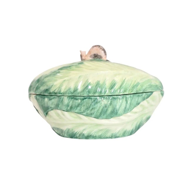 Mottahedeh Porcelain Lettuce Soup Tureen - Rare | Chairish