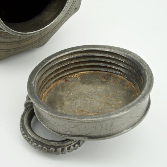 Baroque Alpine Extra Large Pewter Wine Can Flask Metalwork Decanter ...