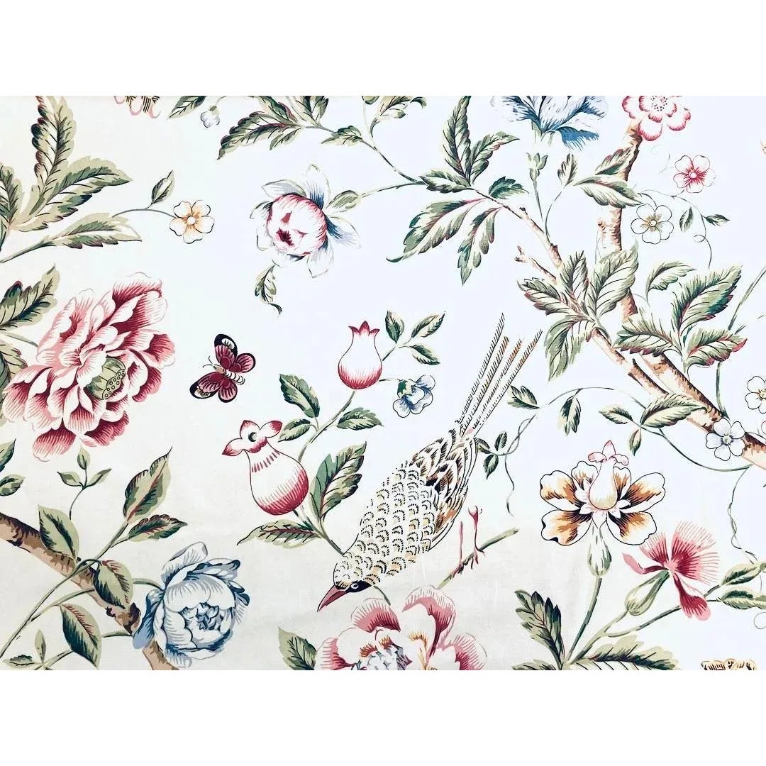 Lee Jofa Palace Garden Ivory Green Red Blue Floral Botanical Butterfly ...