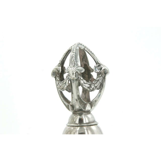 19th Century Silver Frame / Etched Glass Punch Bowl | Chairish