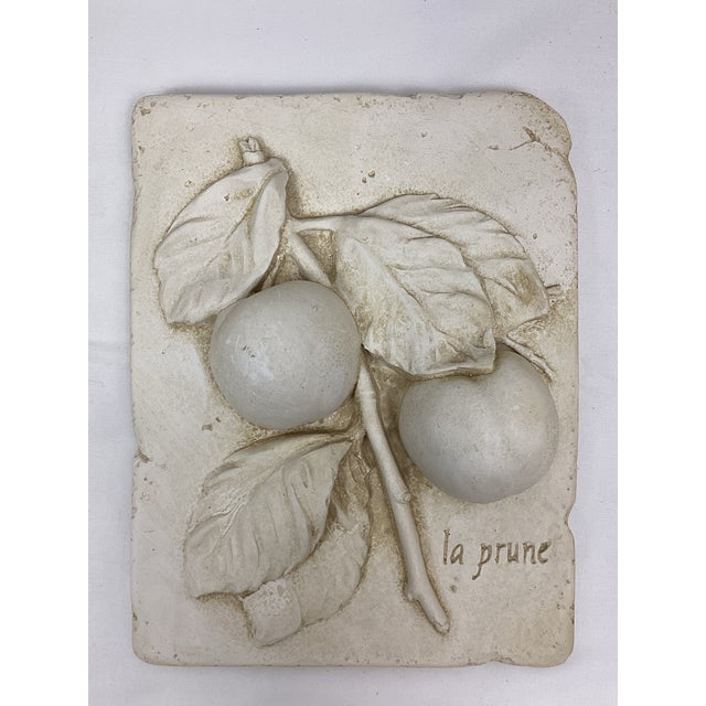 Vintage French Molded Plaster Fruit Plaques, Set of 6 | Chairish