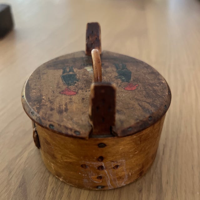 Antique Signed Danish Miniature Tini Wood Box With Tomken | Chairish