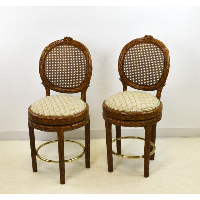 French Country Counter Stools - a Pair | Chairish