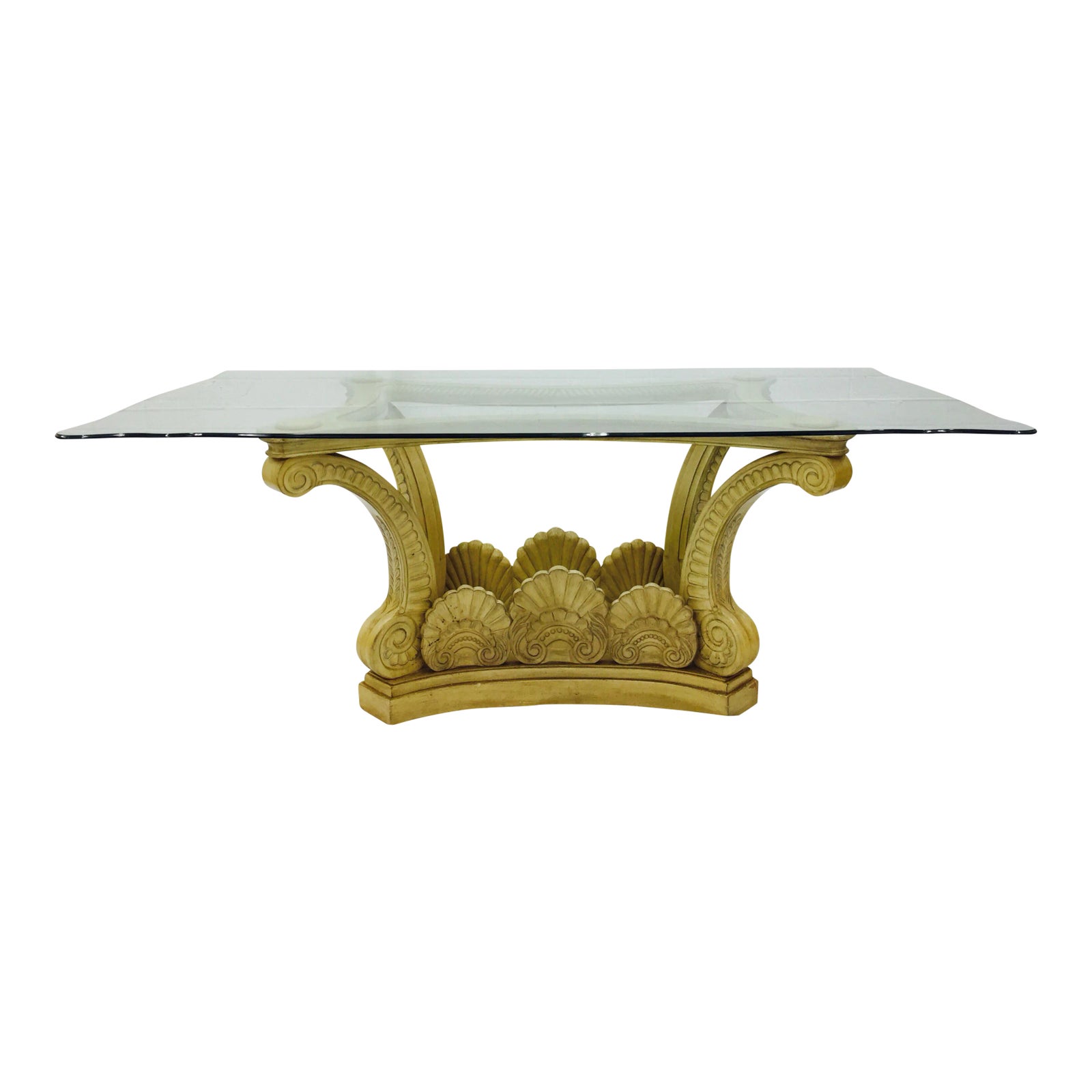 Vintage Hollywood Regency Clam Shell Table | Chairish