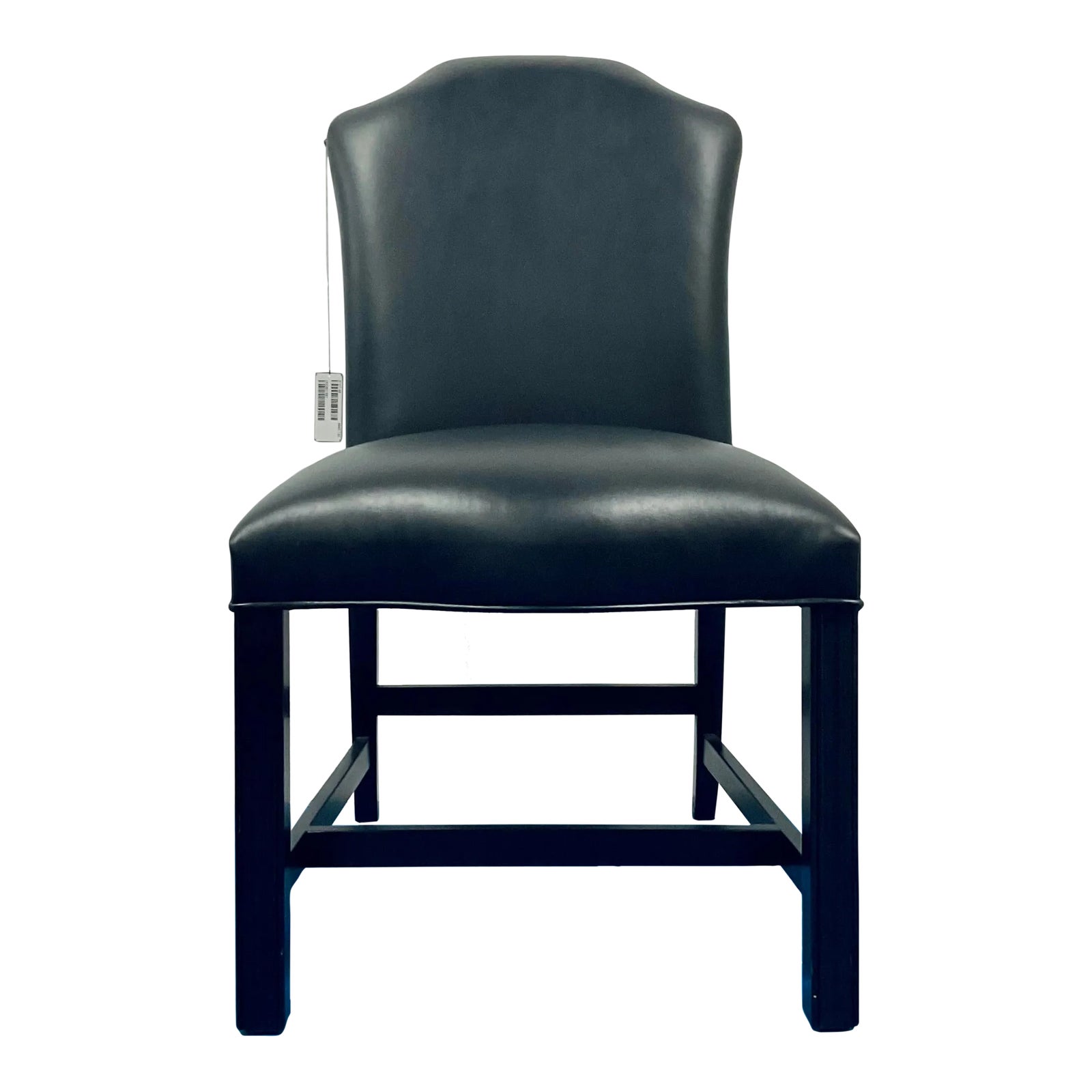 Maitland-Smith Transitional Black Leather Side Chair | Chairish