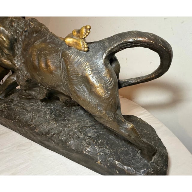 Huge Antique R Aurili Italian Hercules Bull Lady Bronze Patinated ...