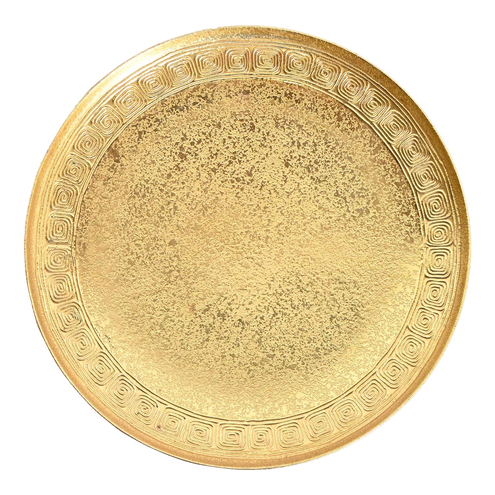 Tiffany Studios New York Bronze Doré Plate With Greek Key Design | Chairish