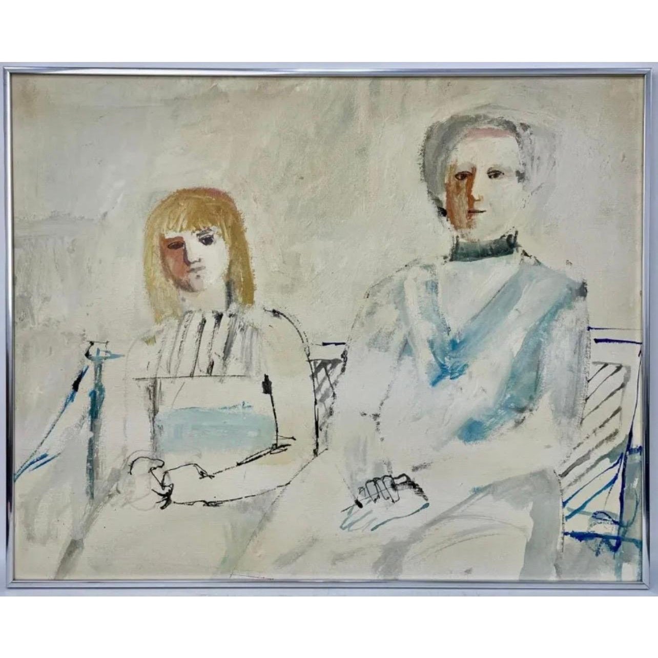 French Modernist Post Impressionist Provence Mod Women Jean Sardi Oil ...