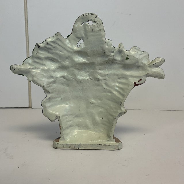 Mid-Century Fruit Basket Cast Iron Door Stop | Chairish
