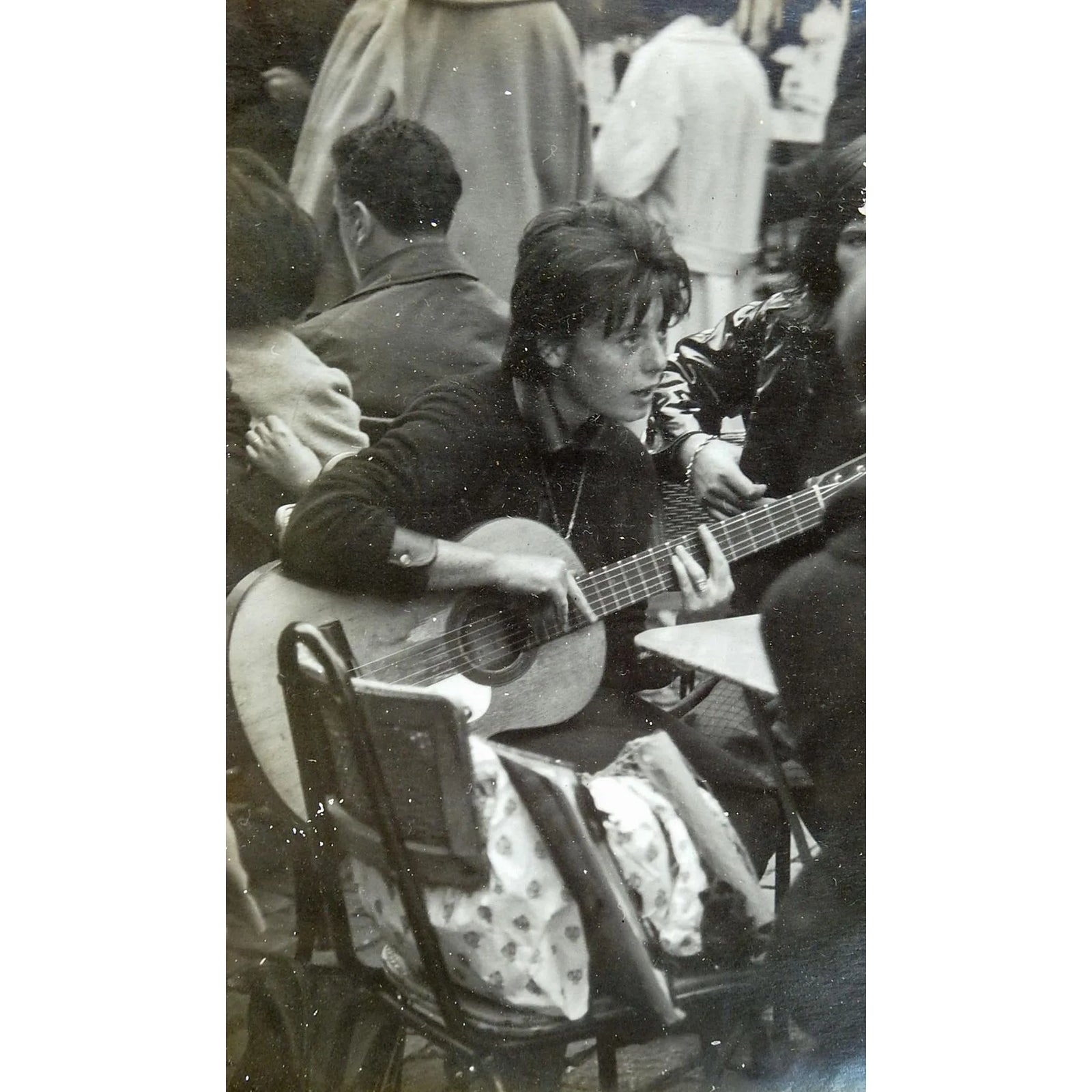 1960s Paris Street Musician Photograph | Chairish