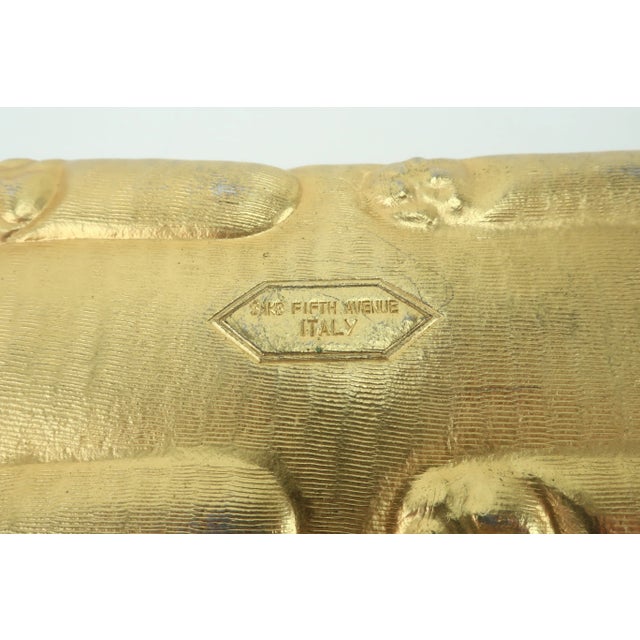 Saks Fifth Avenue Italian Gilt Metal Foo Dog Box | Chairish