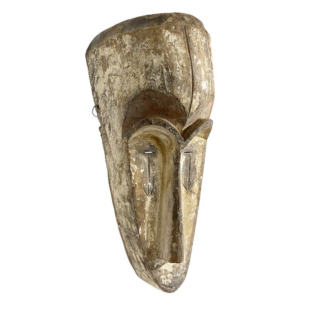 Old Fang Mask Elongated Face Gabon African Mask 21.5" H | Chairish