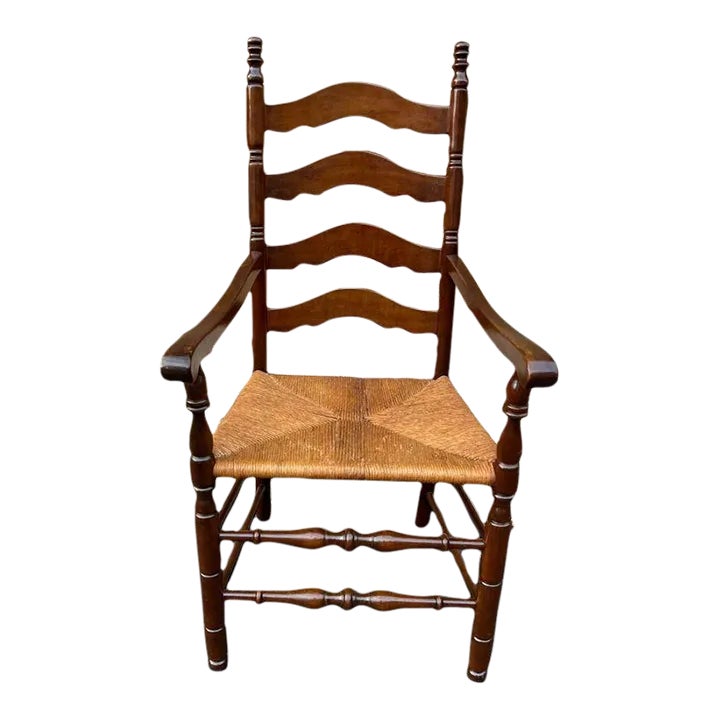 Mid 20th Century Vintage French Country Style High Back Ladder Back ...