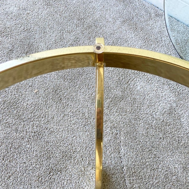 Hollywood Regency Clover Cloud Glass and Gold Coffee Table | Chairish