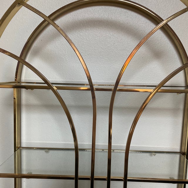 Vintage Brass And Glass Arched Etagere Chairish
