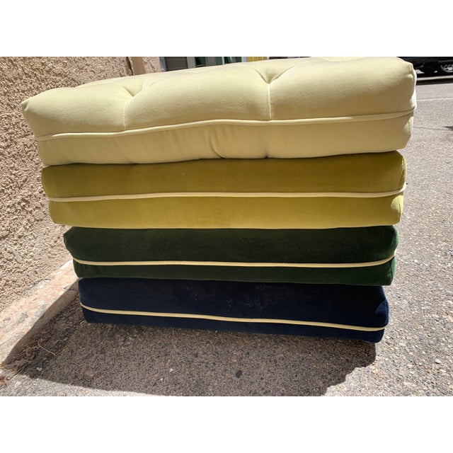 Custom Made Velvet Multi Color Otttoman | Chairish