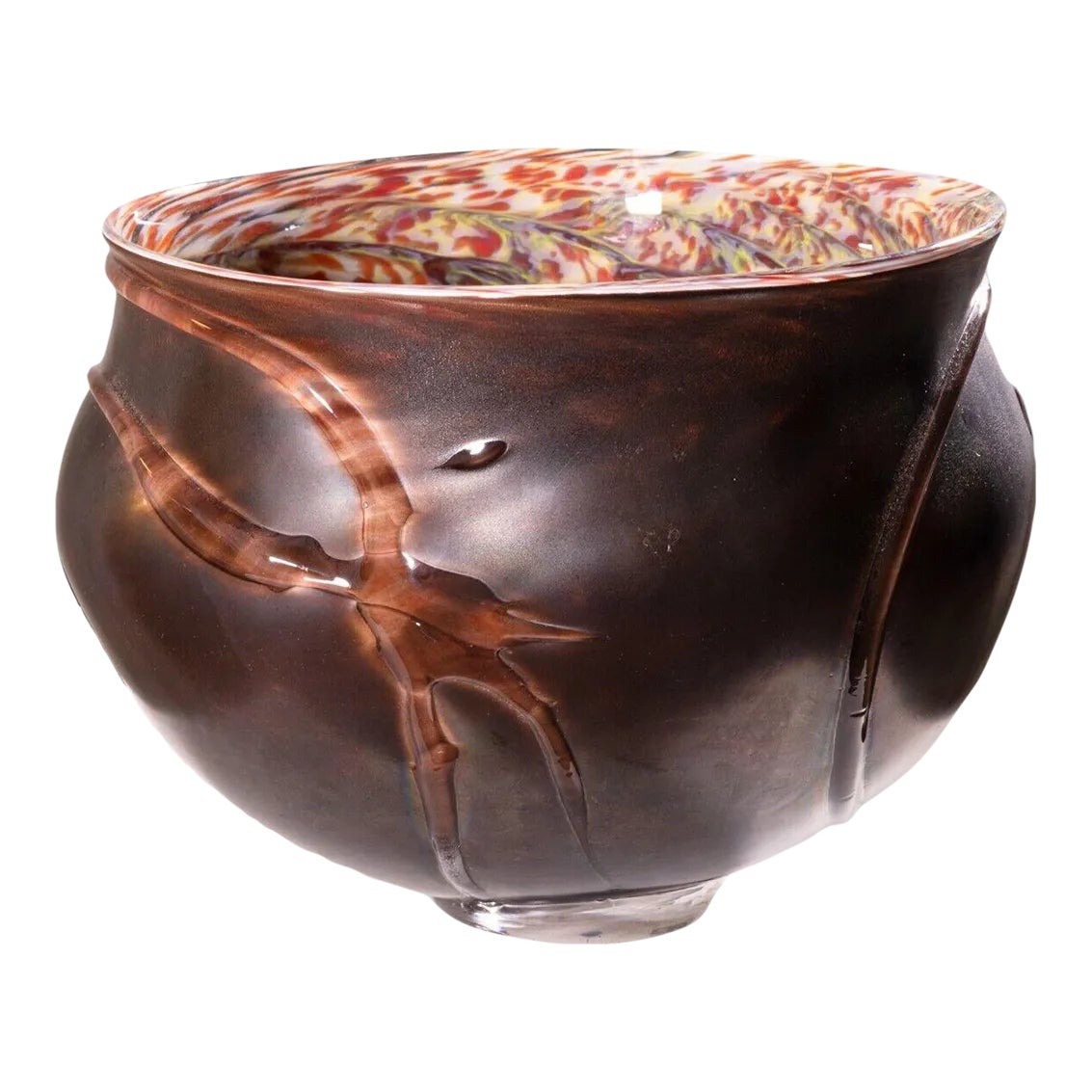 Late 20th Century Contemporary Modern David Helm Hand Blown Glass Bowl ...