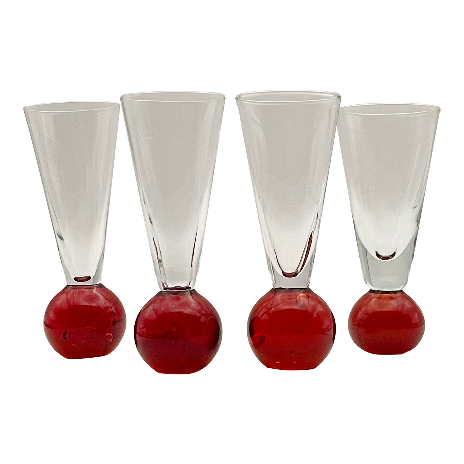 Late 20th Century Memphis Style Sphere Shot Glasses- Set of 4 | Chairish