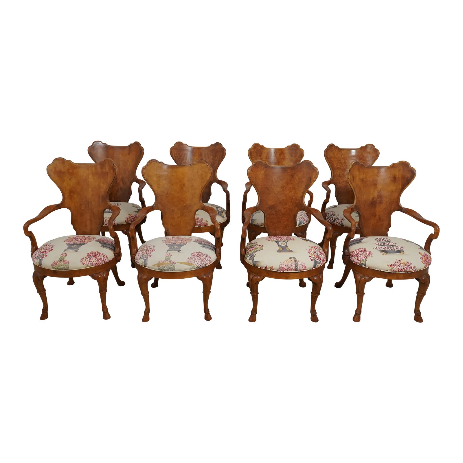 Set of 8 Century Hoof Foot Continental Dining Chairs | Chairish