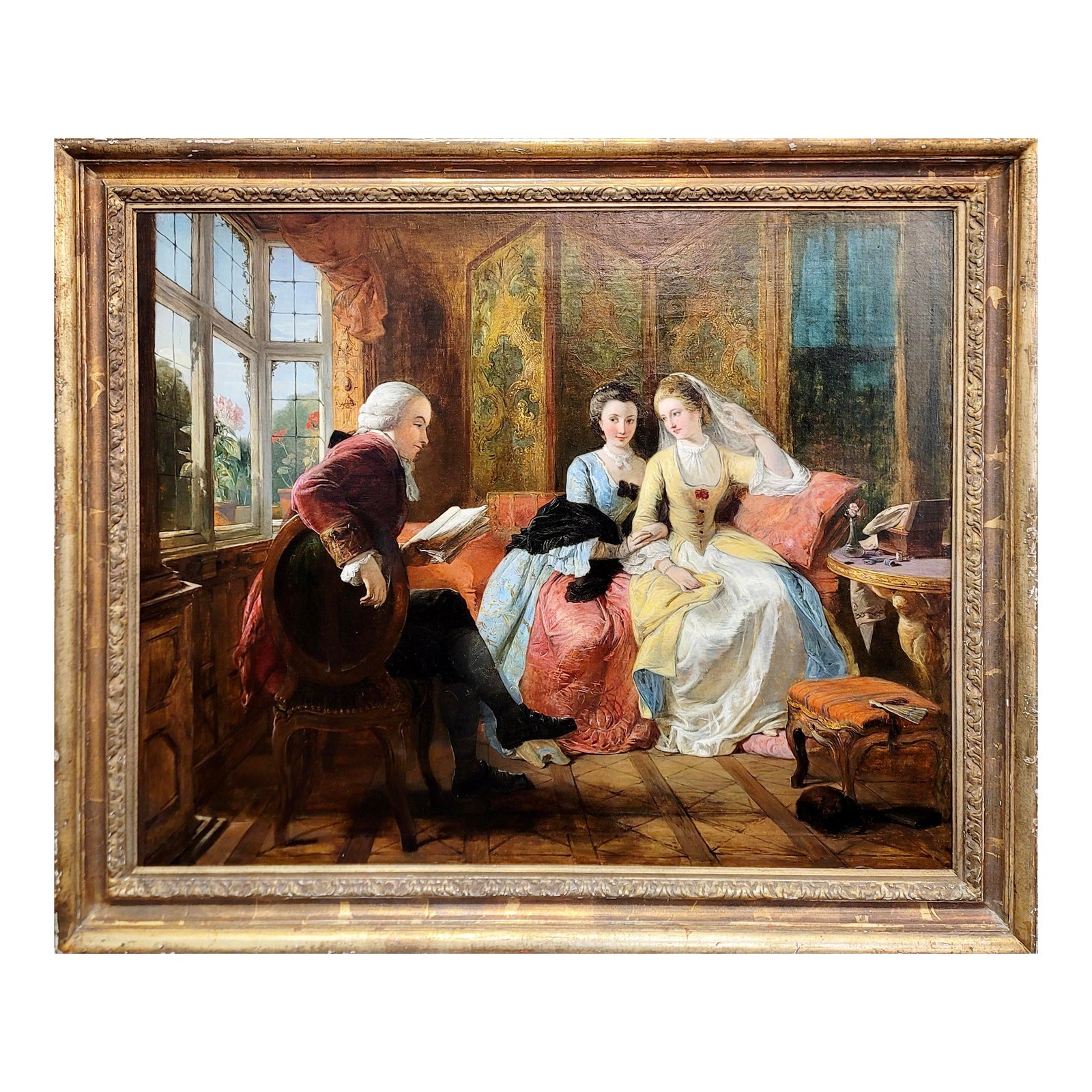 Thomas Falcon Marshall-Gentlemen Reading a Novel to Two Elegant Young ...