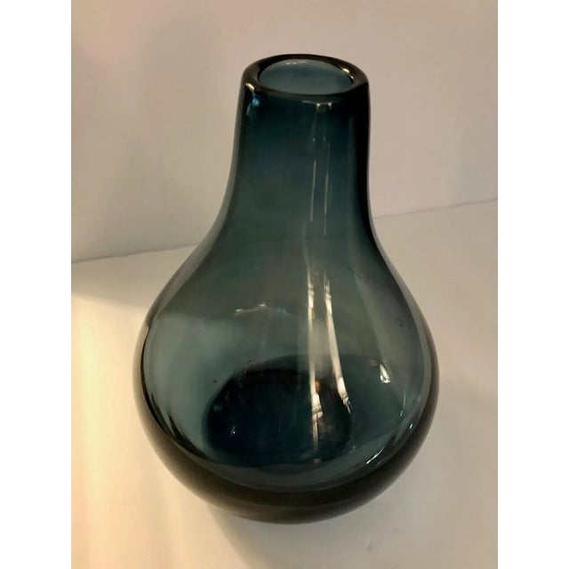 Large Mid 20th Century Krosno Smokey Blue / Gray Vase | Chairish