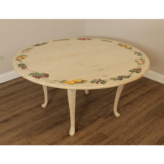 Custom Quality Hand Painted Pine Round Dining Table | Chairish