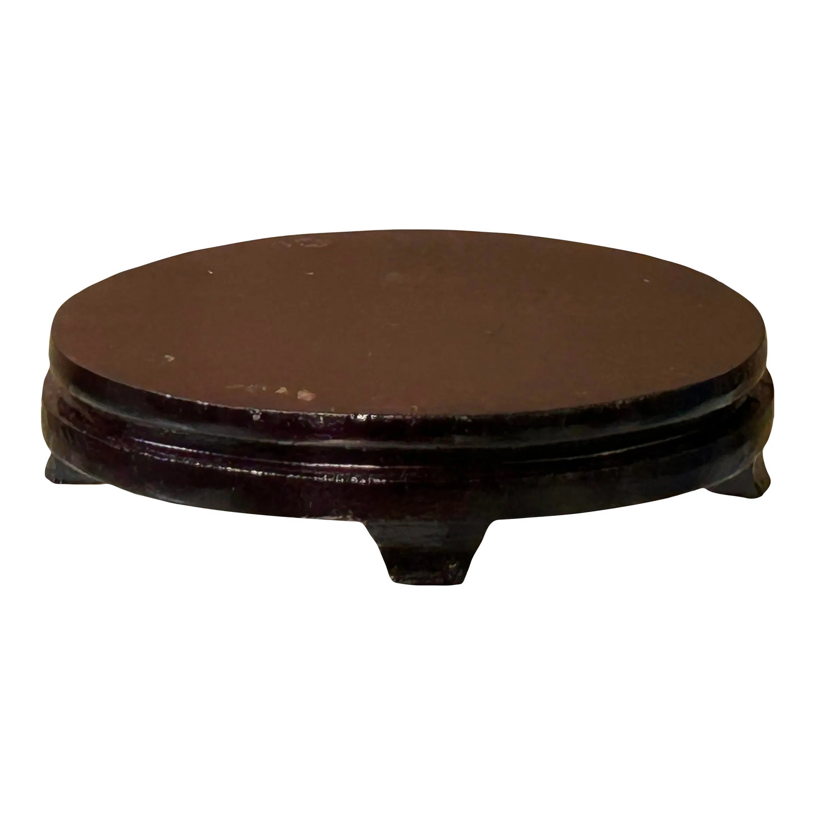 3.25" Dark Brown Wood Oval Shape Display Stand Riser Easel | Chairish