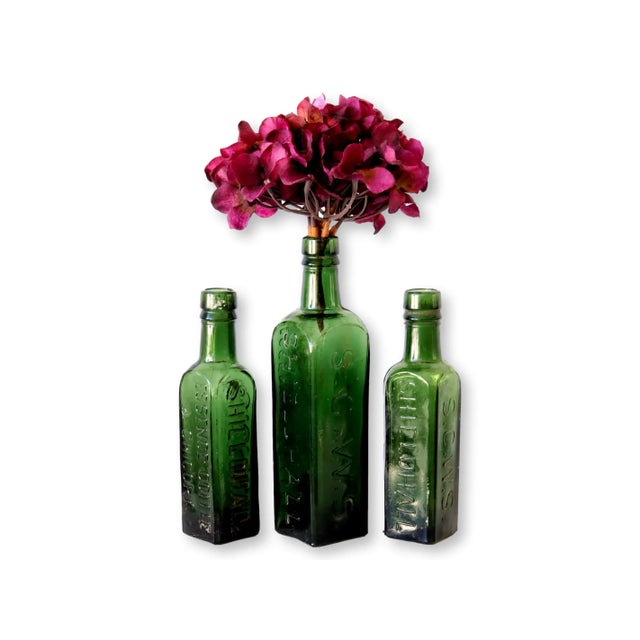 Antique Glass Coffee & Chicory Extract Bottles, Set of 3 | Chairish