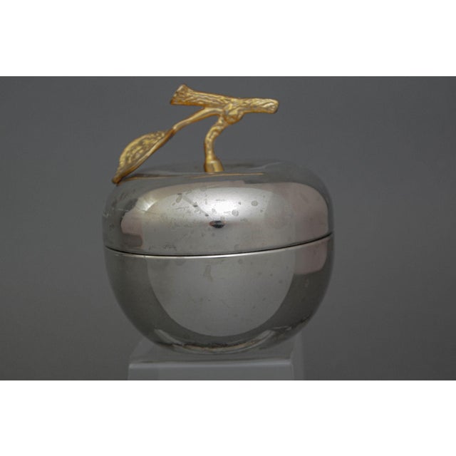Hollywood Regency Metal and Gilt Apple Form Trinket Box | Chairish