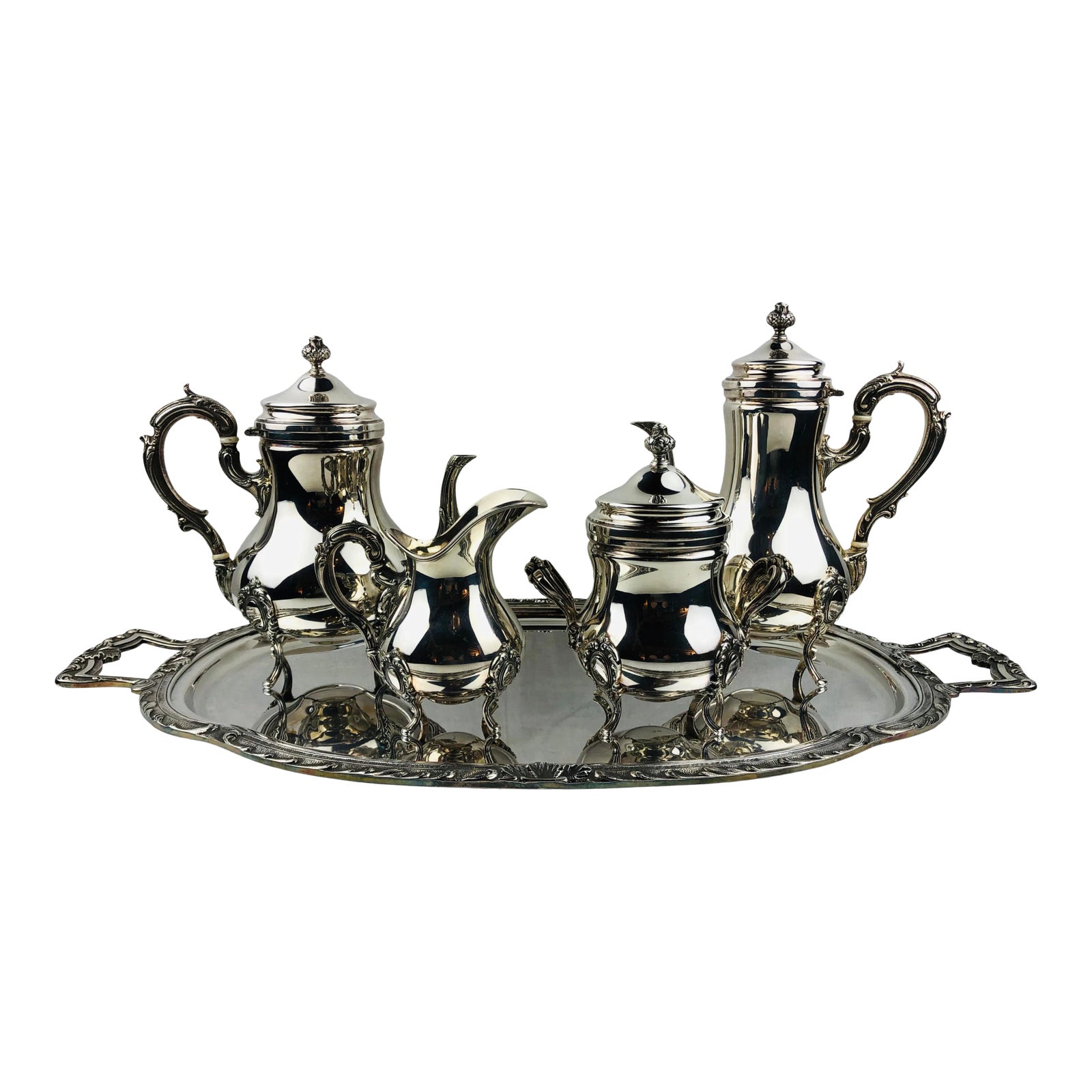 20th Century European Silver Plated Five-Piece Tea and Coffee Service ...