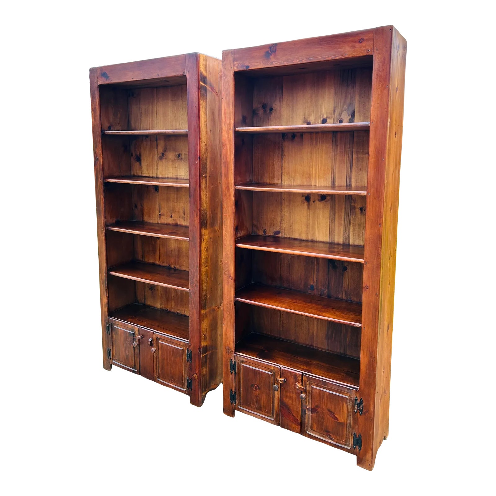 Early 20th Century Rustic European Bookcases, a Pair | Chairish
