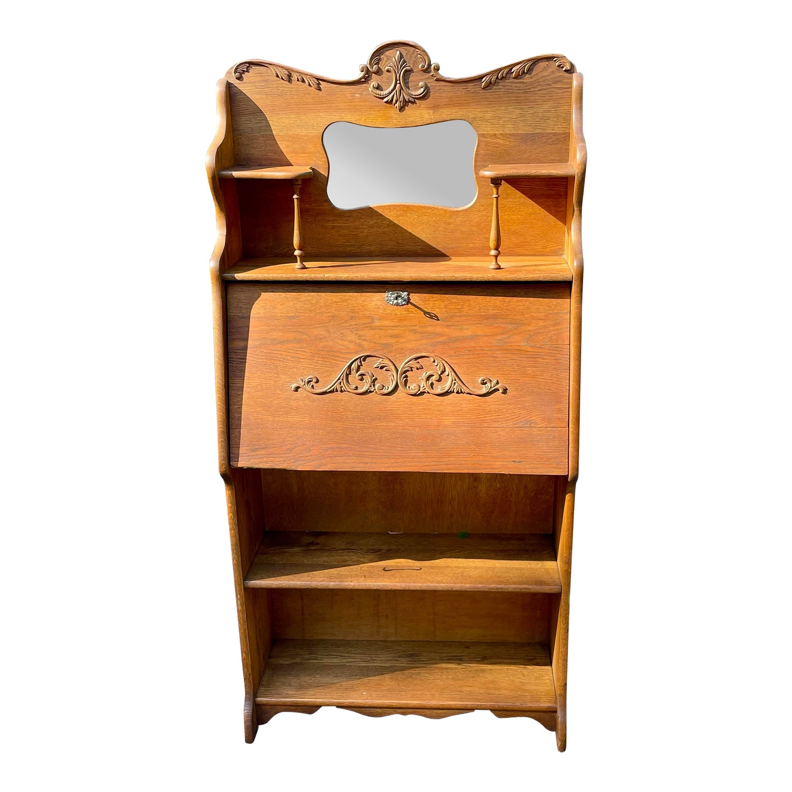 Antique Larkin Drop Front Secretary Desk | Chairish