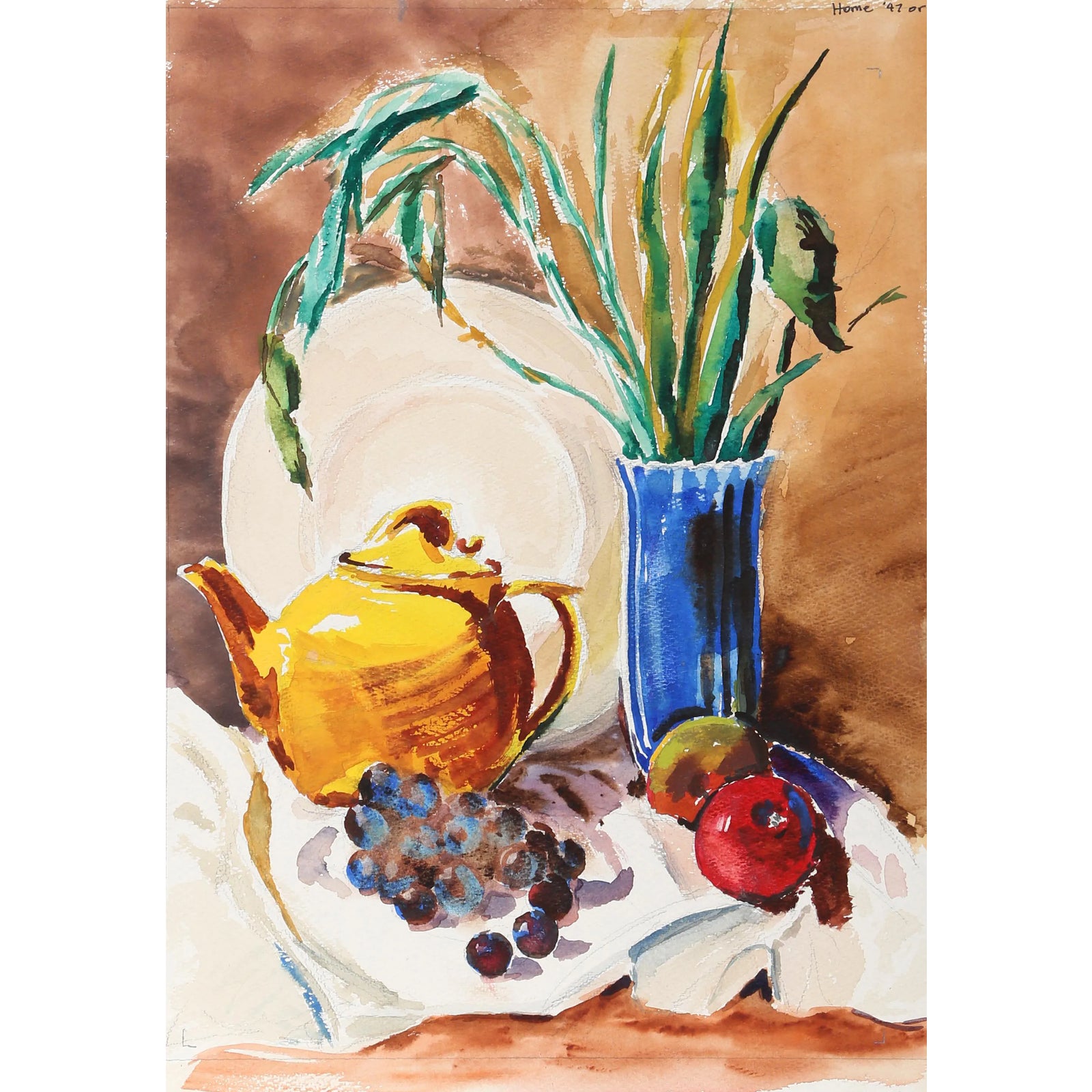 Eve Nethercott, Still Life With Teapot (P6.43), Watercolor on Paper ...