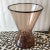 Champagne Colored Artist Signed Hand Blown Cinched Glass Vase | Chairish