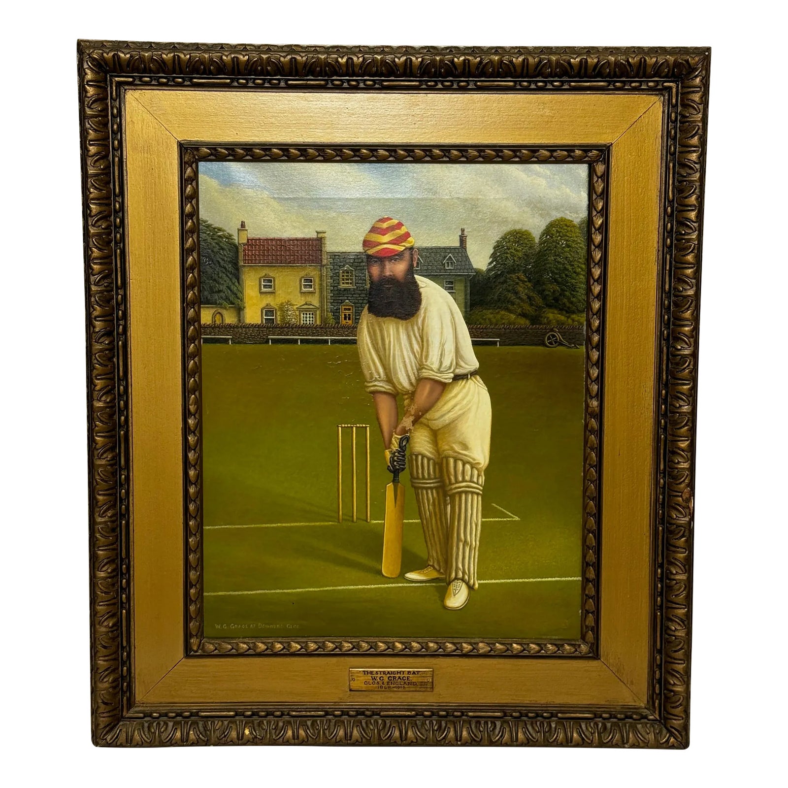 Late 19th Century Victorian British Oil Painting Portrait Cricketer ...