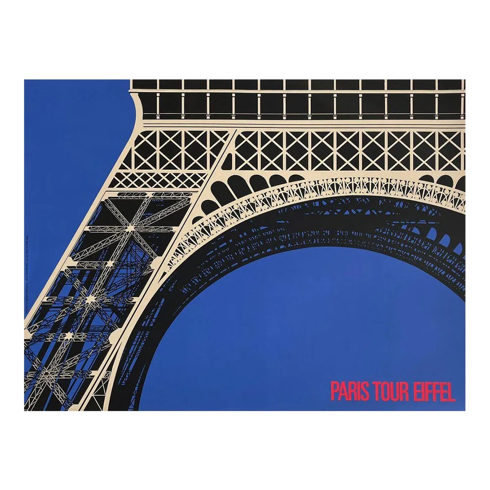1985 Alberto Bali Paris Eiffel Tower (In Blue) Screen Print Poster ...