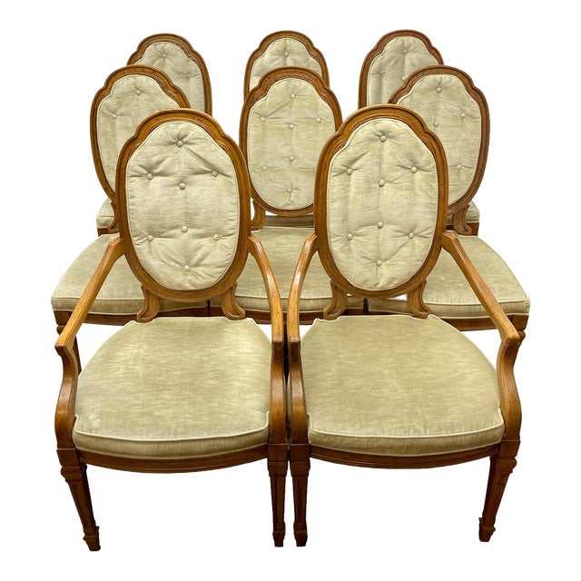 Vintage Heritage Traditional Tuscan Walnut Cushioned Dining Chairs ...
