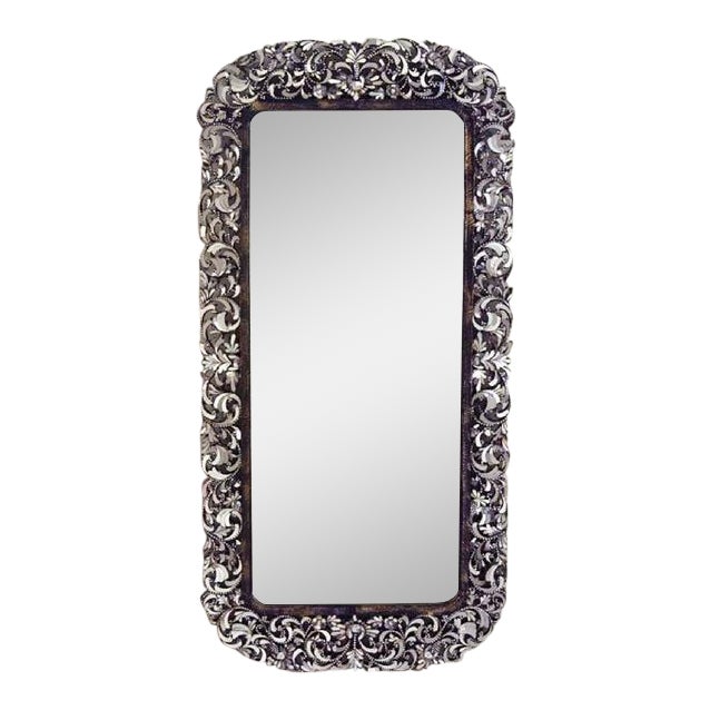 Long Handcut Glass Mirror | Chairish