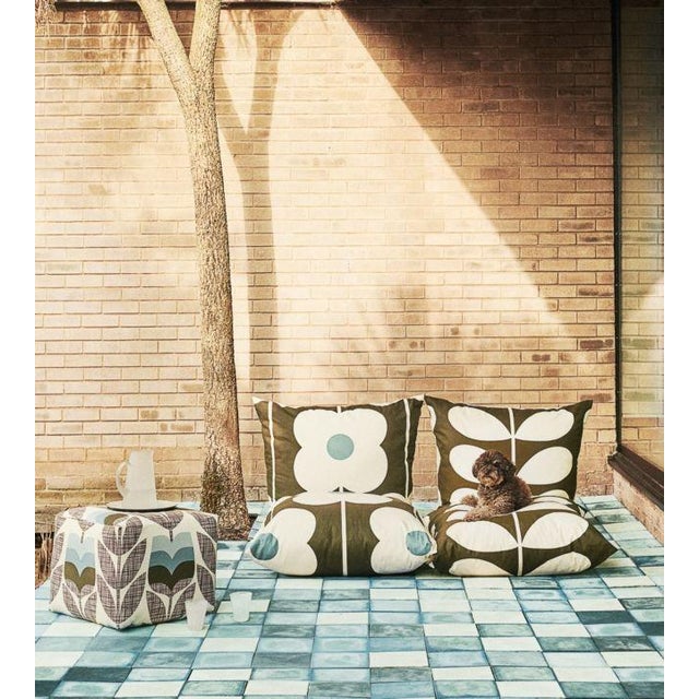 Abacus Flower Fabric - Black - Price Per Yard | Chairish