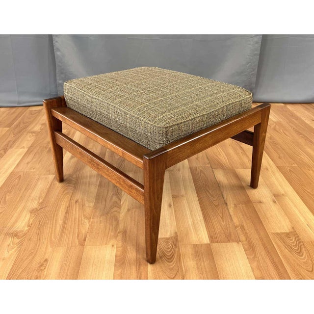 Jens Risom Walnut Ottoman | Chairish