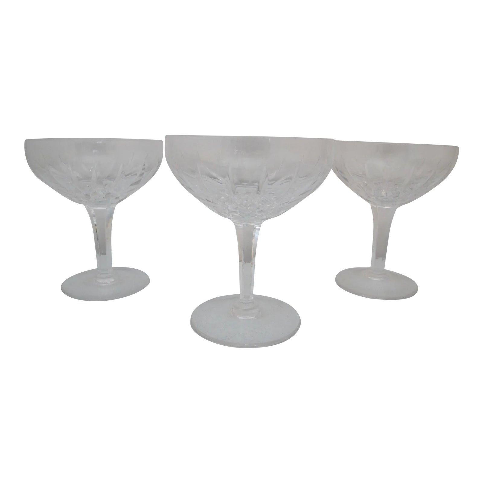 Stuart Crystal Claridge Champagne Sherbet Saucer Set of 3 | Chairish