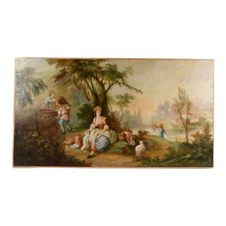Early 20th Century Antique Pastoral Reverie in the Manner of Jean ...