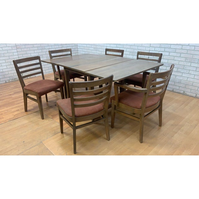 Mid Century Modern G-Plan Style Walnut Fold Down Dining Table and 6 ...
