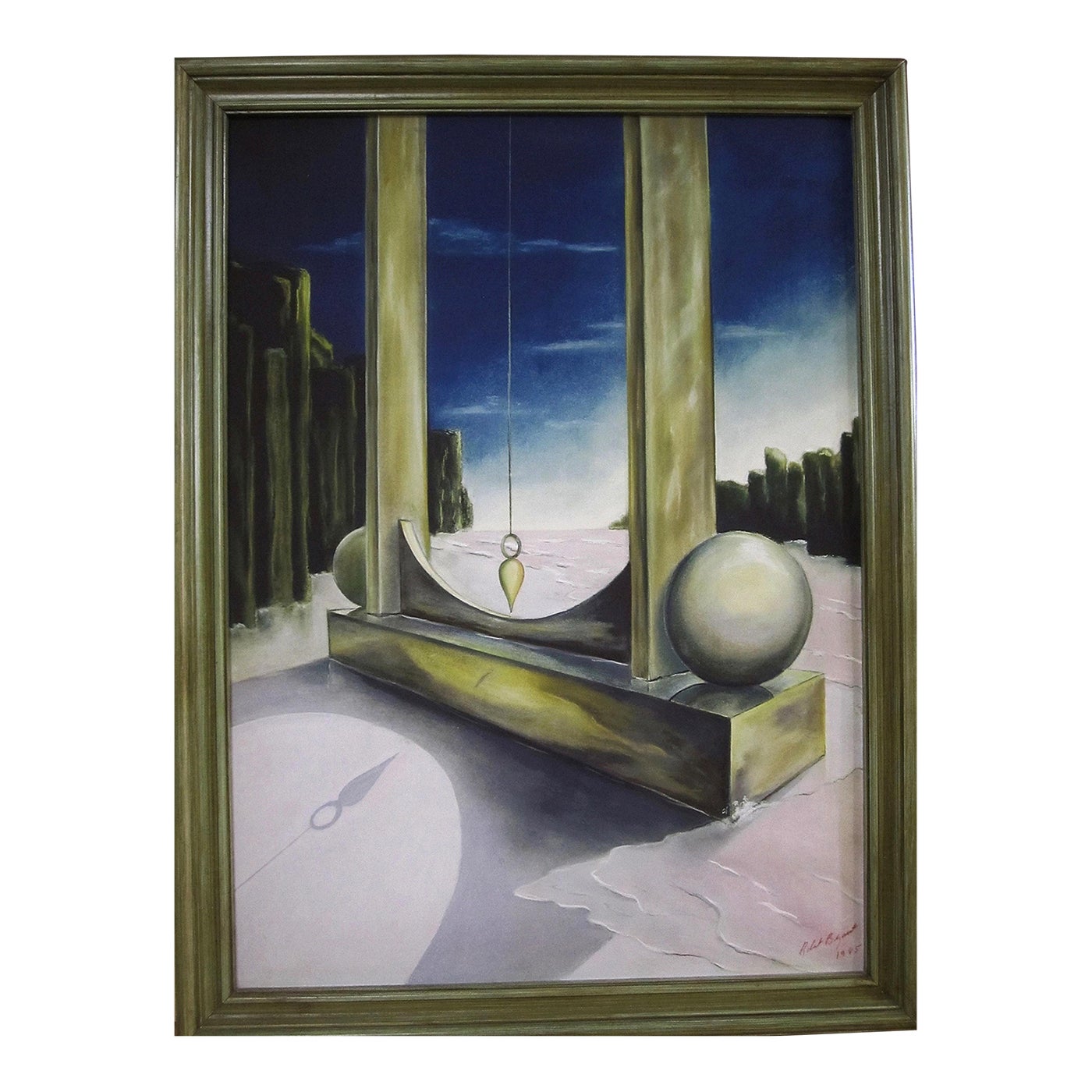Enigmatic Pendulum Surrealist Gouache Masterpiece by Robert Bryant ...
