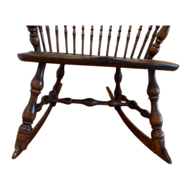 Vintage Comb Back Wood Rocking Chair | Chairish