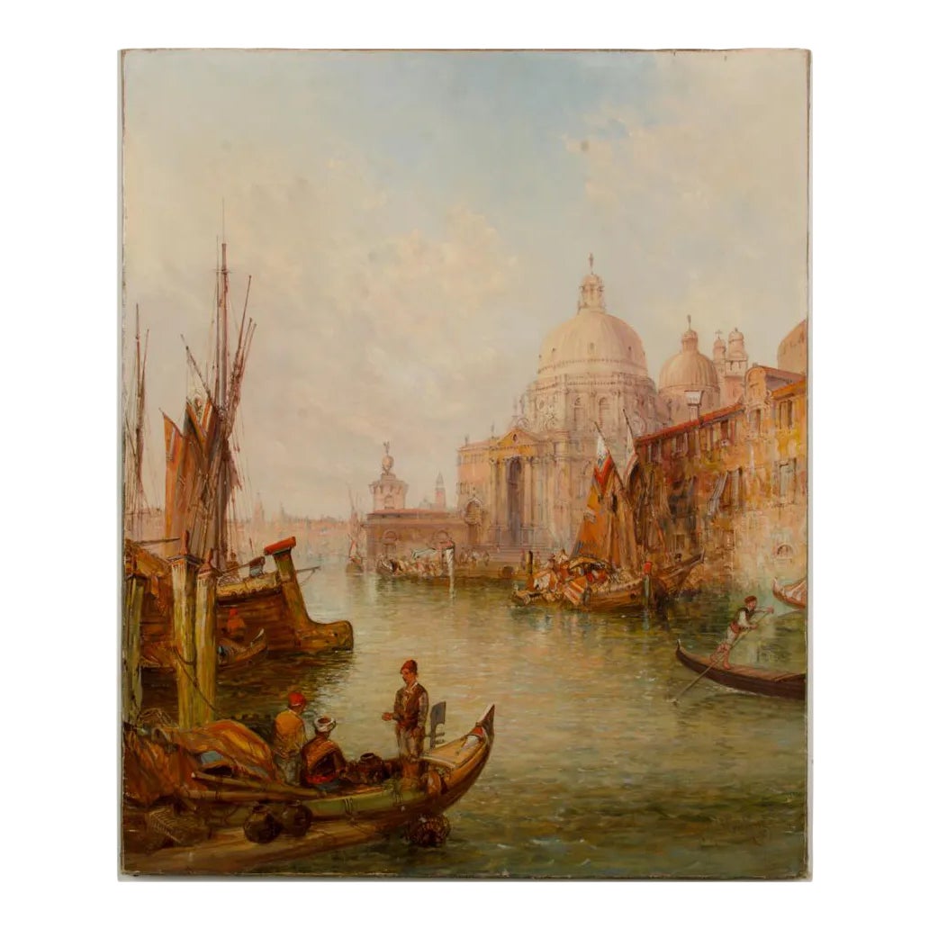 19th Century "Venice in July" Cityscape Oil Painting by Alfred ...