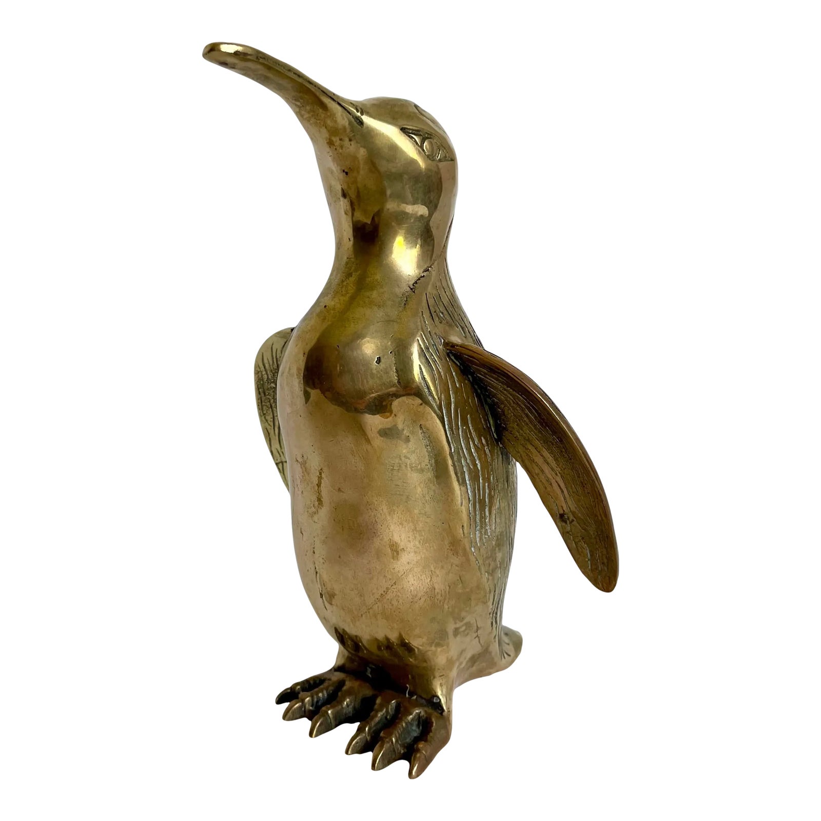 Early 20th Century Standing Brass Penguin Figure | Chairish