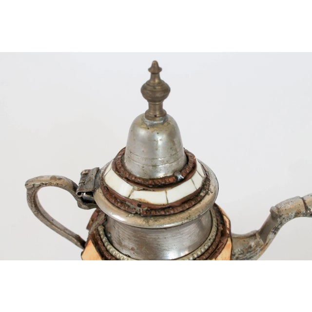 Vintage Moroccan Tea Pot With Bone Overlay | Chairish