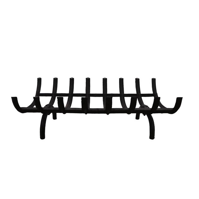 Large Mid Century Cast Iron Fireplace Grate Log Holder | Chairish