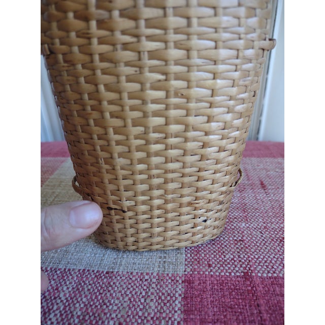 Antique Large Finely Woven Wicker Flask | Chairish